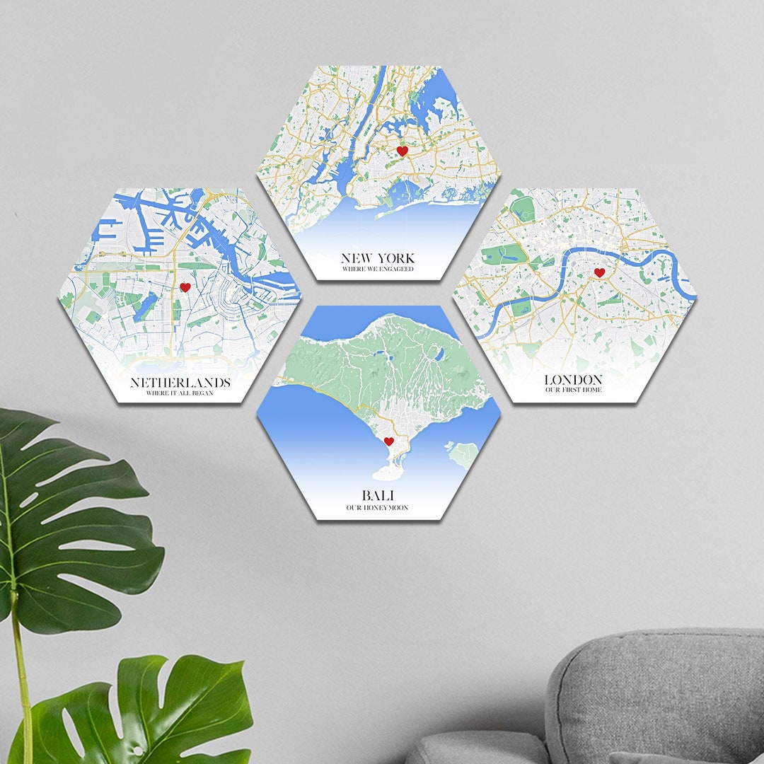 Personalised Map Art on Wood Tiles | Personalised Prints With Your ...