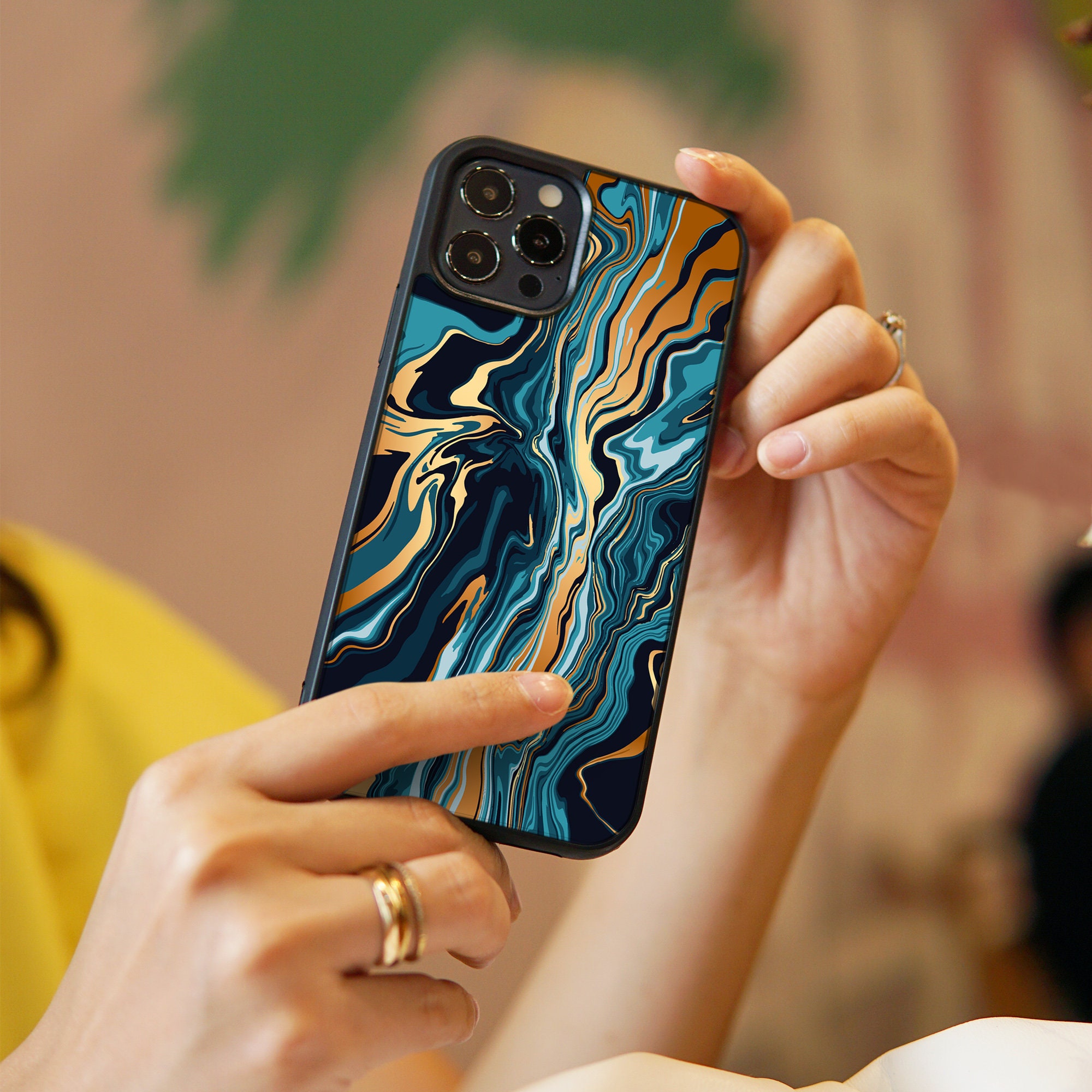 Custom Royal Blue Fluid Phone Case Personalised Name | Etsy UK