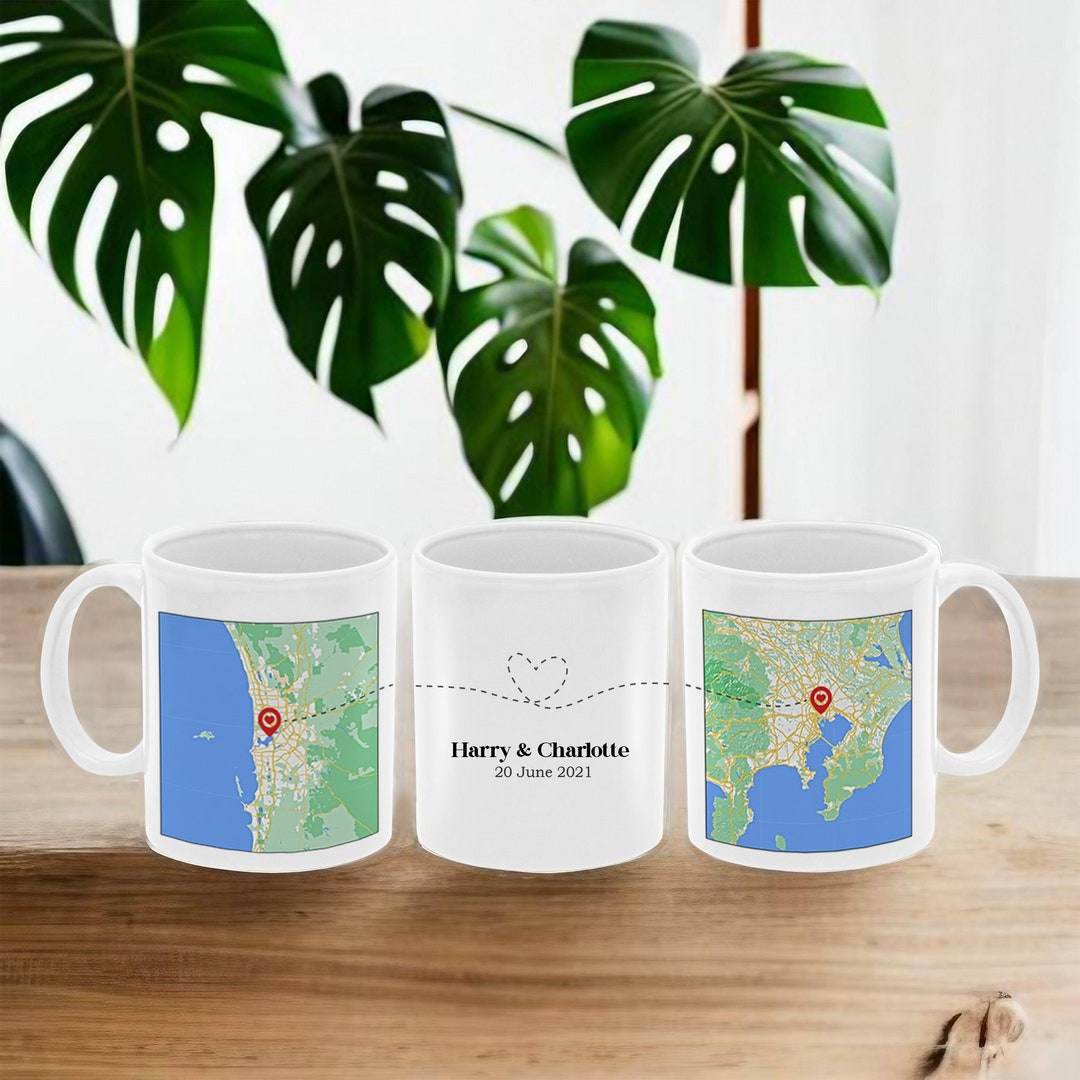 Custom Couple Map Mug White Mug Custom Where It All Began City Map ...
