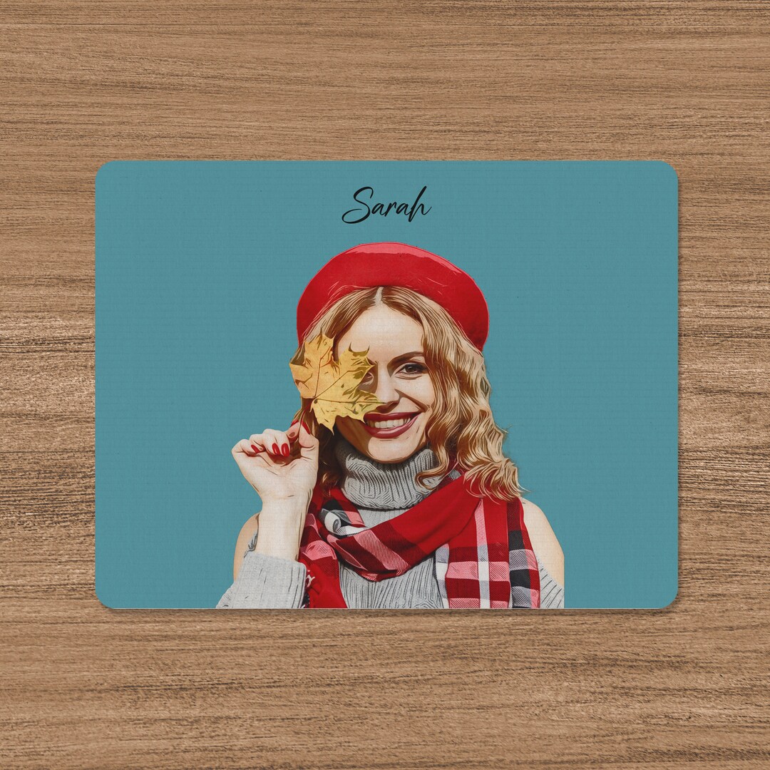 Custom Illustration Family Mouse Pad Personalised Photo Mouse Mat Desk ...