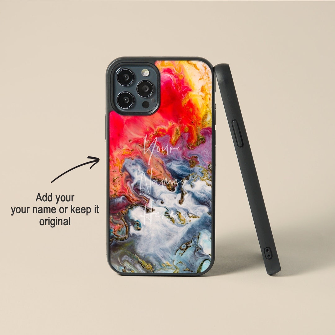 Custom Wild Lava Phone Case Personalised Name Abstract Case Tempered ...