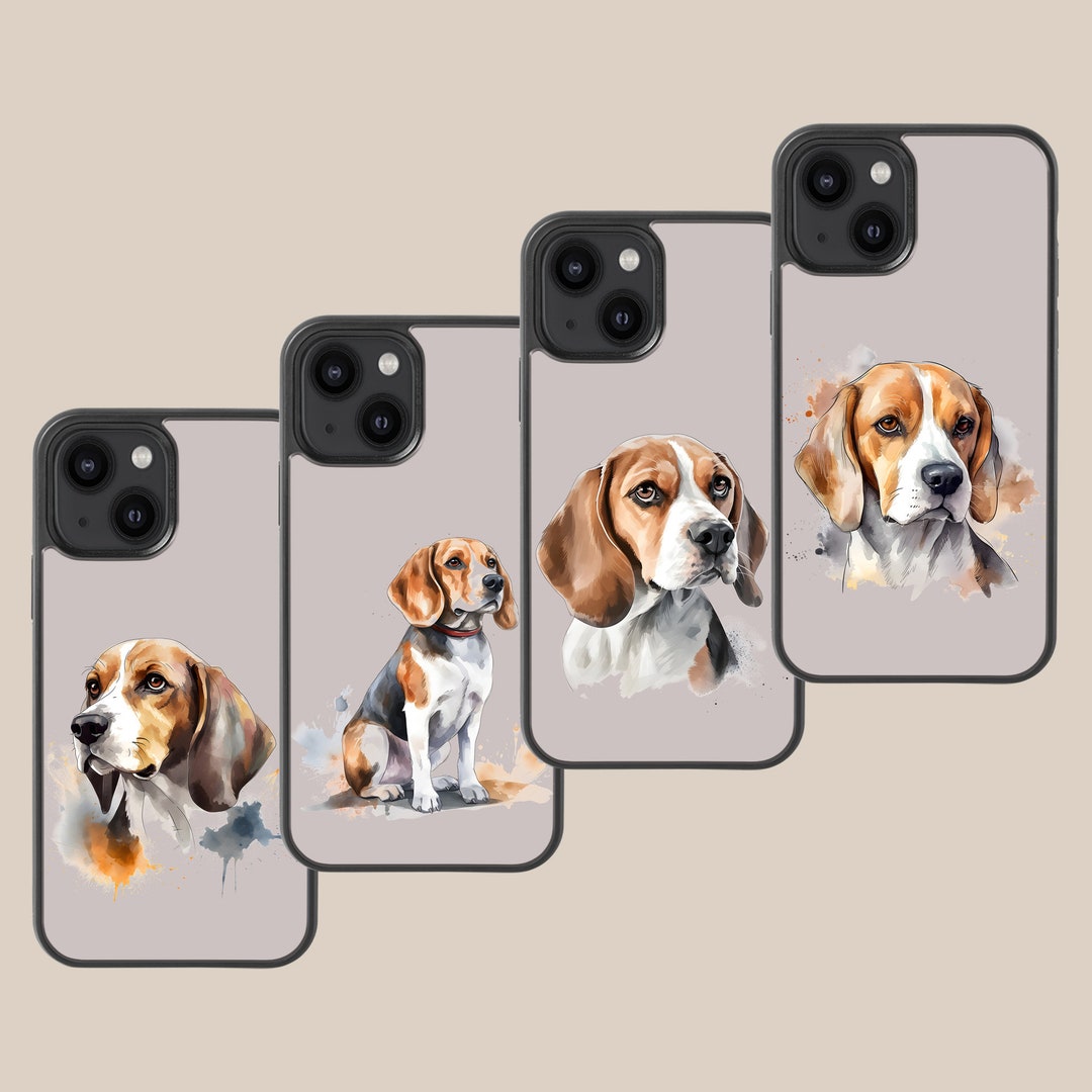 Beagle Watercolour Art Custom Glass Phone Case Gifts for Dog Lovers ...