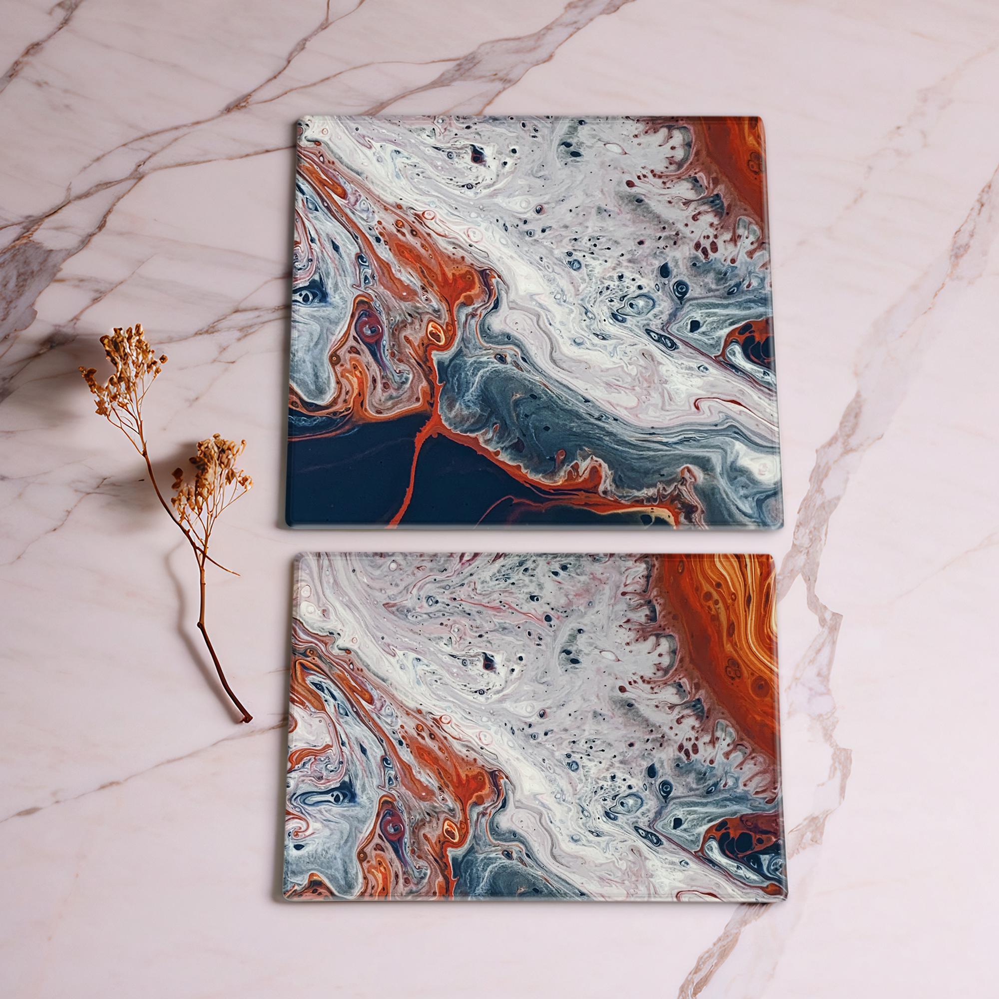 Flame Marble Placemat - Luxury Glass Table Mat - Etsy