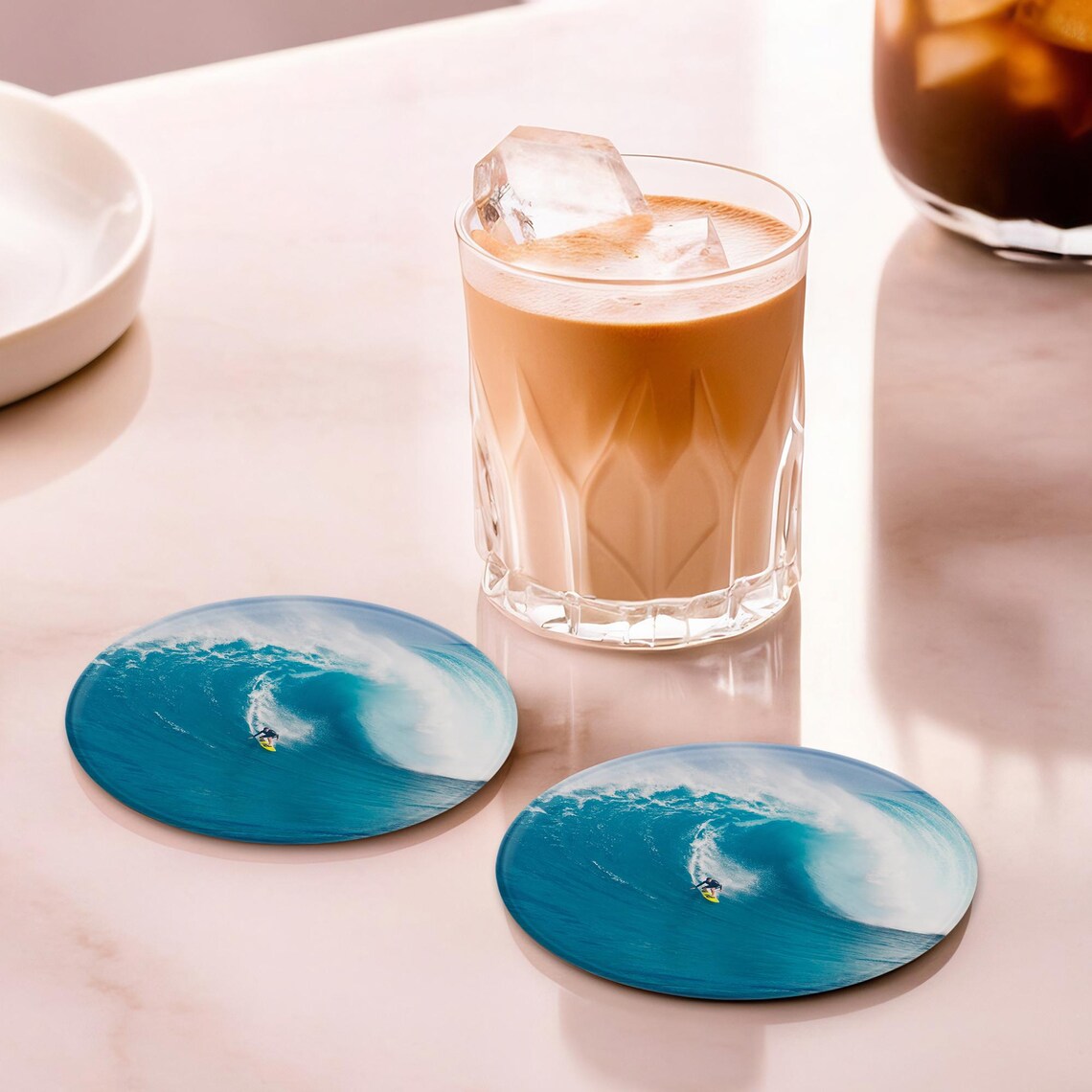 Custom Glass Coasters With Own Photo | Personalised Coaster Set - Etsy