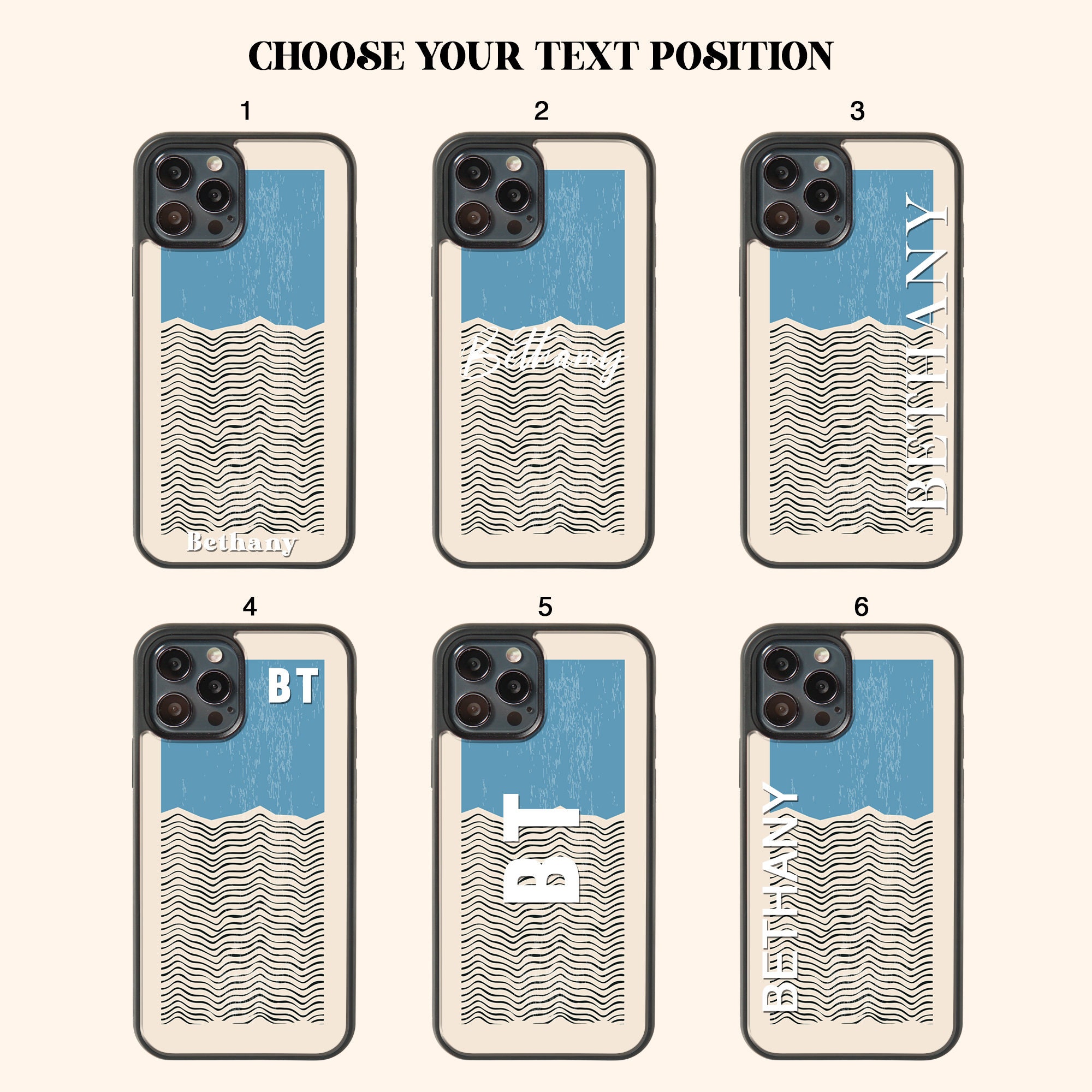 Custom Blue Striped Phone Case Personalised Name Vintage - Etsy UK