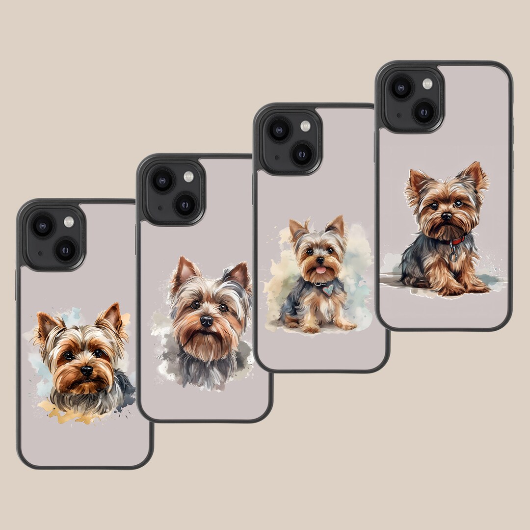 Yorkshire Terrier Watercolour Art Custom Glass Phone Case - Etsy