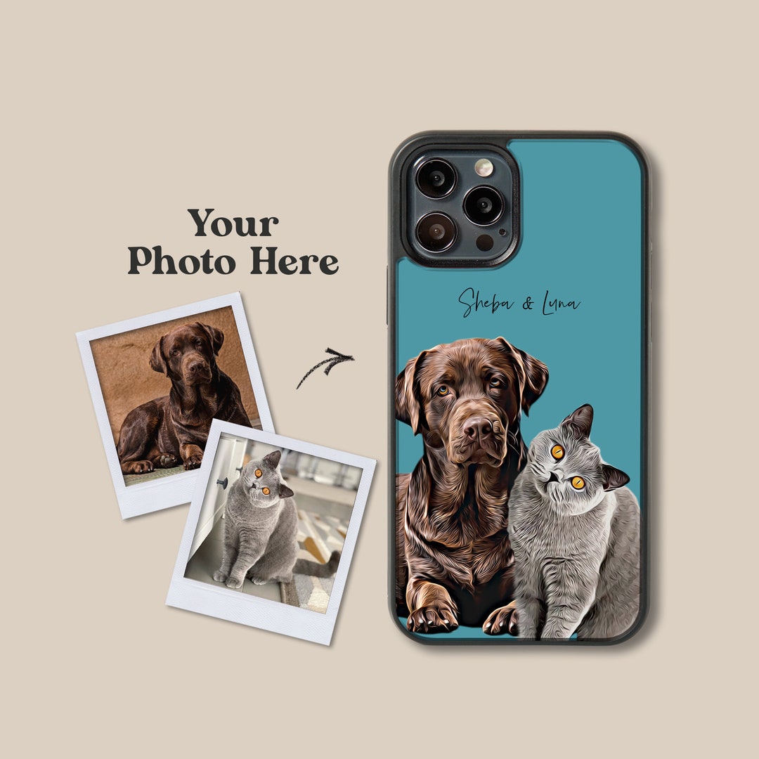 Custom Pet Phone Case Personalised Dog Portrait Cover Dog/ - Etsy UK
