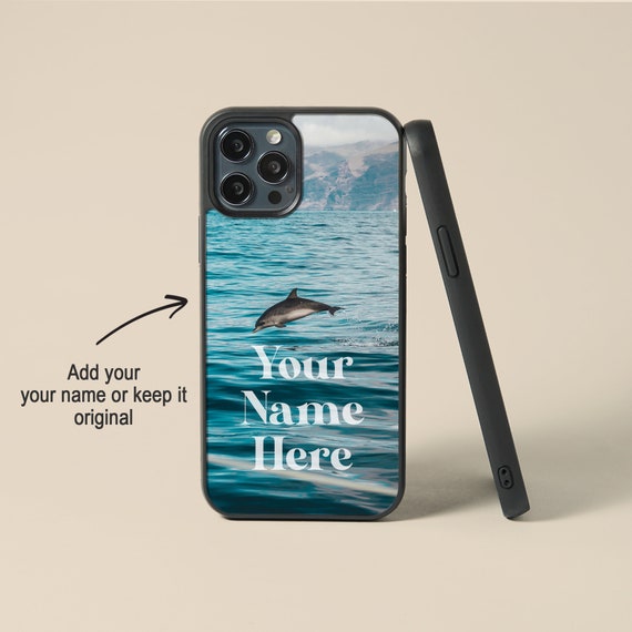 Dolphin Phone Case Personalised Name Animal Case Tempered - Etsy
