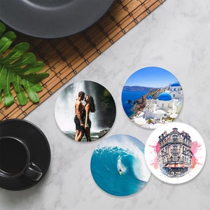 Custom Glass Coasters With Own Photo Glass Placemats Coffee Table ...