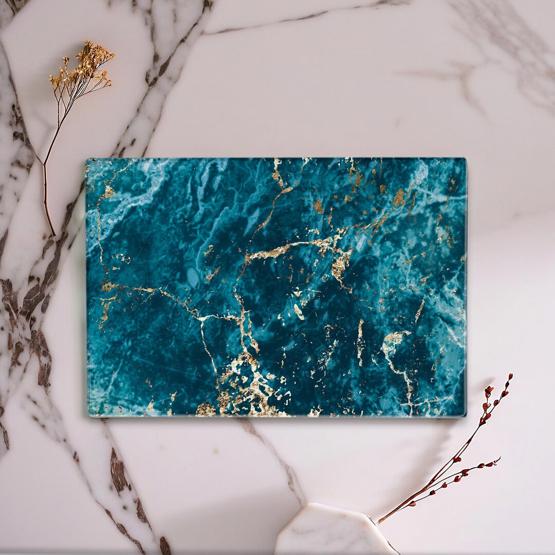 Blue Marble Placemat - Luxury Glass Table Mat - Etsy