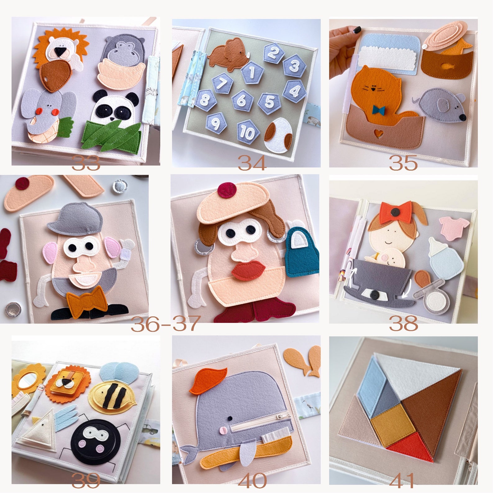 Felt activity book quiet book for toddler boy or girl | Etsy