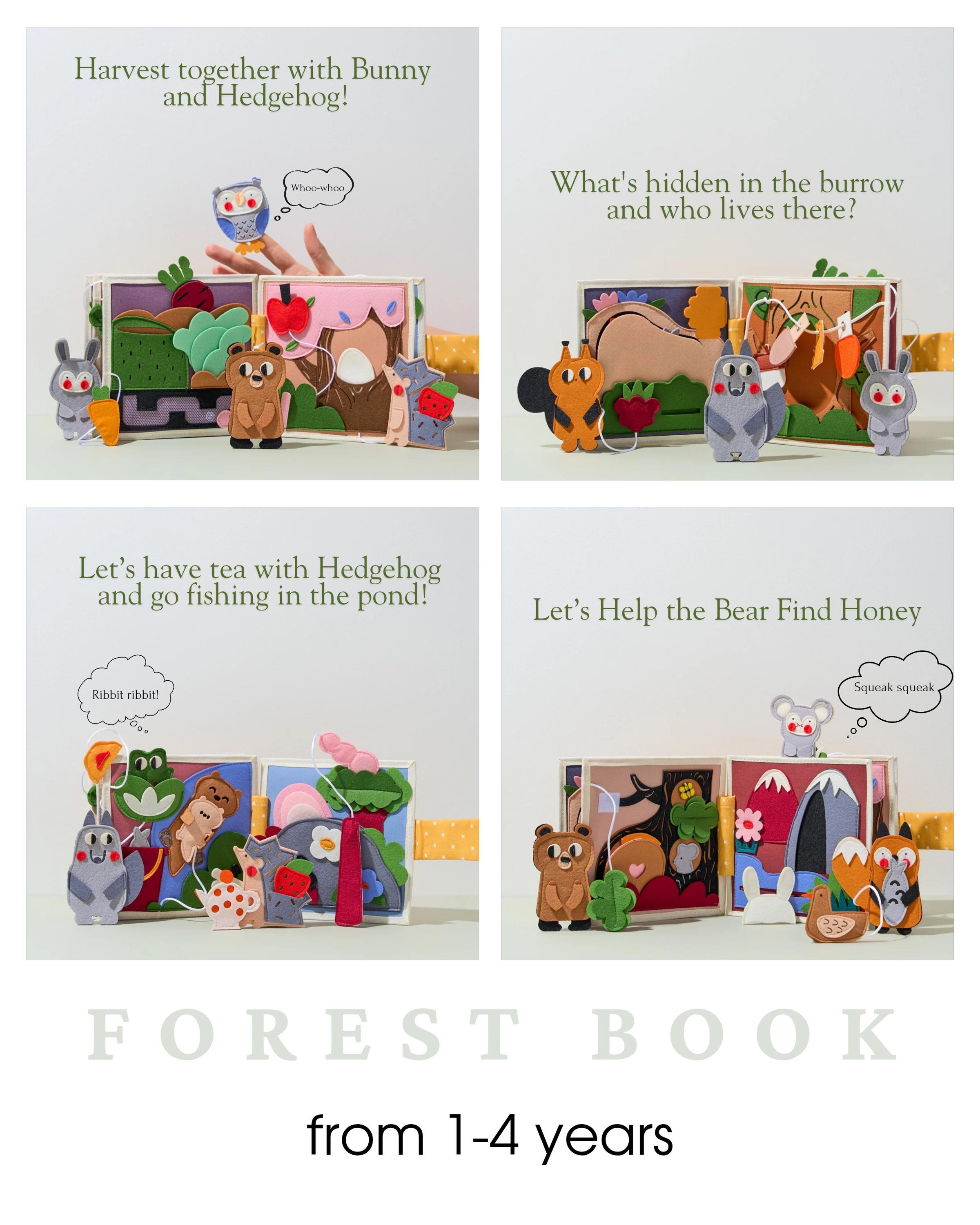 Farm or Forest Felt Quiet Book: Montessori Sensory Toy for Toddlers - Etsy