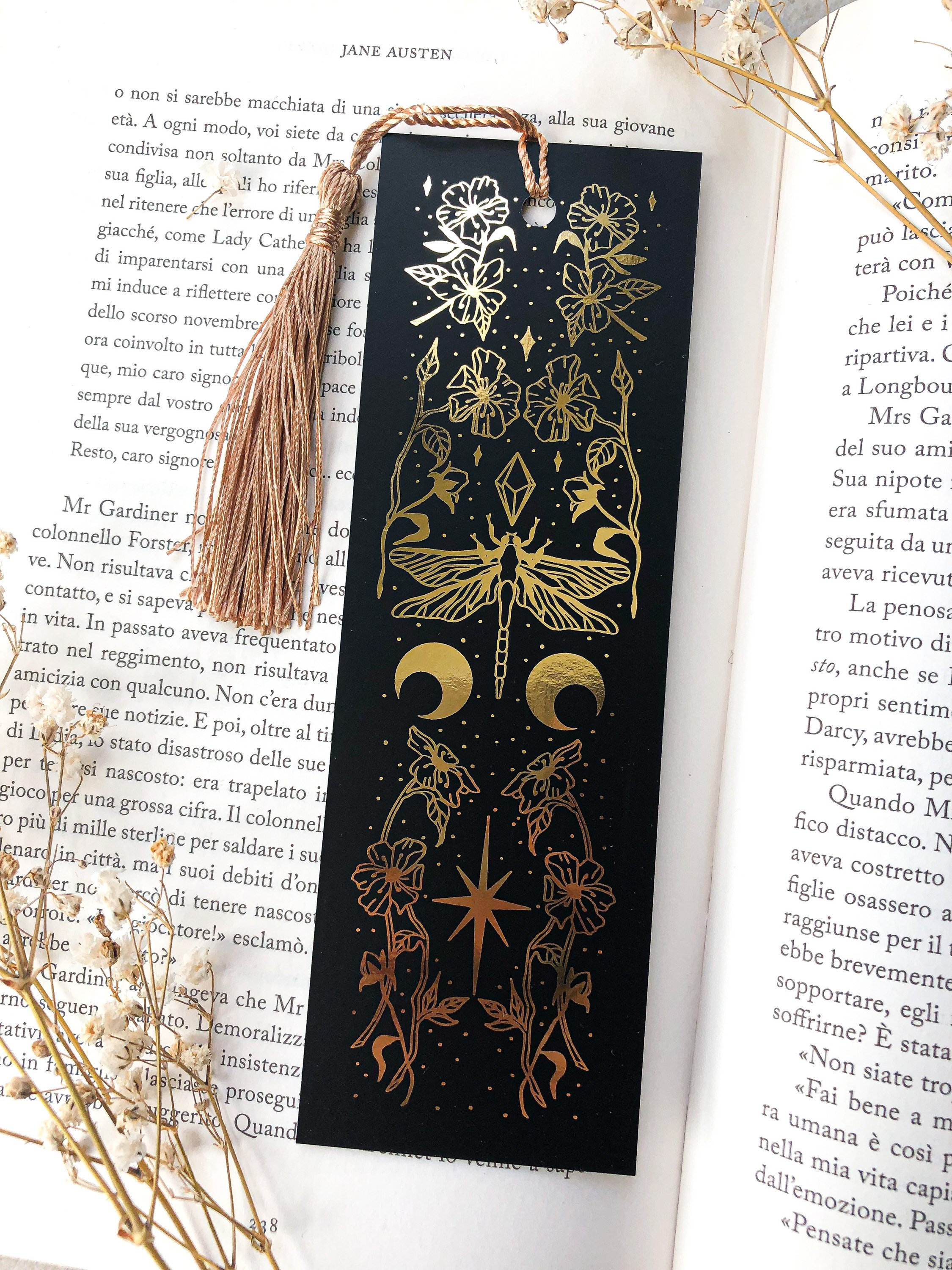 Set of 2 Magical Bookmarks Gold Foil Bookmarks Tassel | Etsy