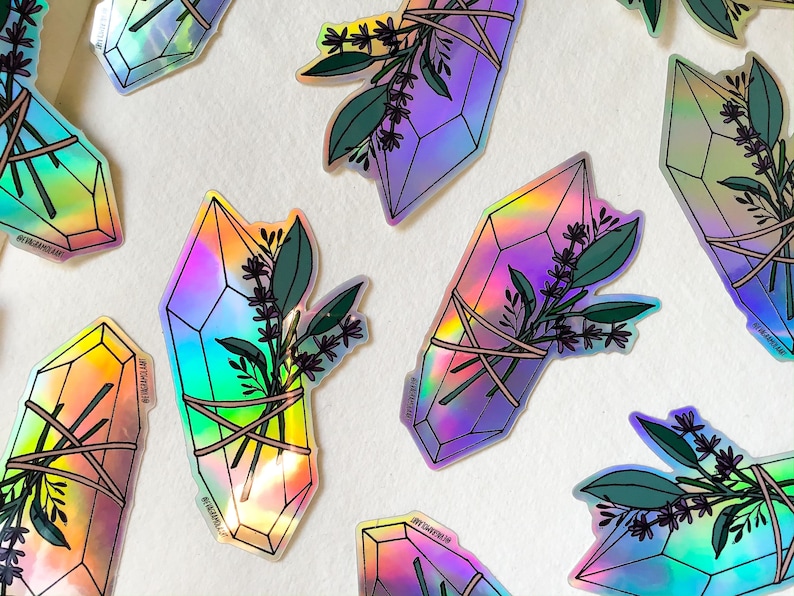 Holographic Crystal Sticker Magic Witchy Sticker | Etsy