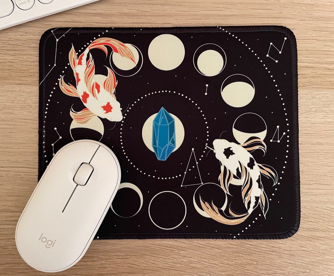 Koi Carps Mouse Pad, Moon Phases Mouse Pad, Crystal Celestial Pad ...