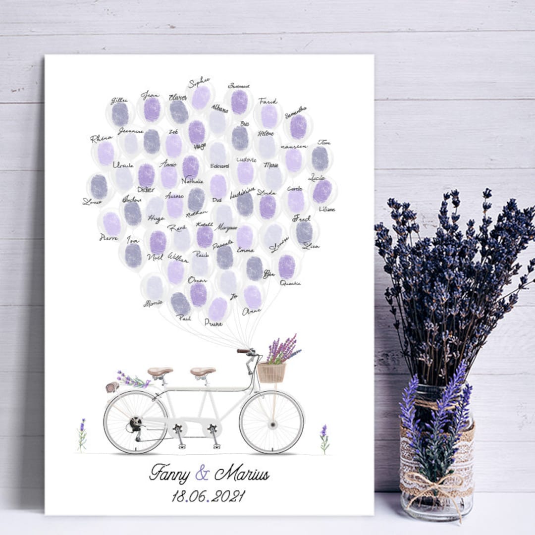 Tree With Footprints: Tandem and Its Wicker Basket With Its Bouquet of ...