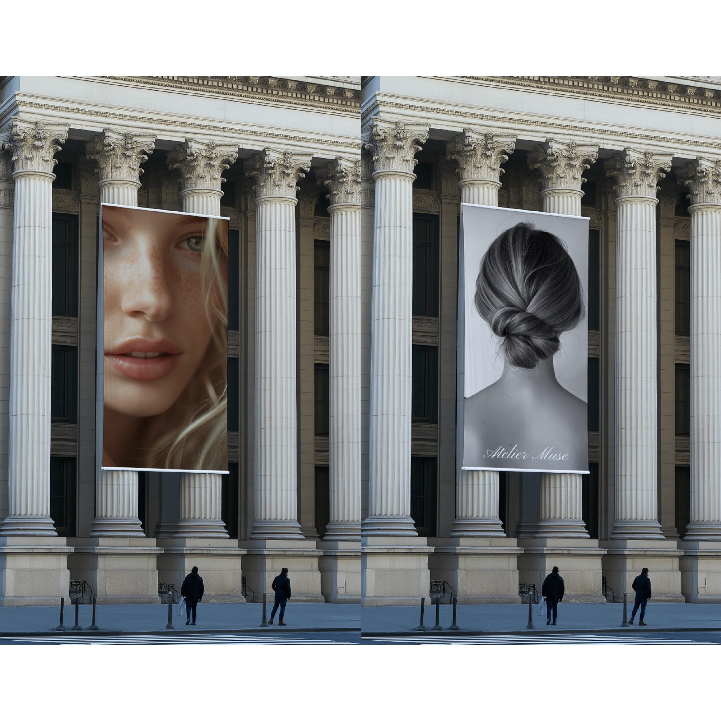 Hanging Billboard Poster Mockup: PSD Template, Advertising Design - Etsy