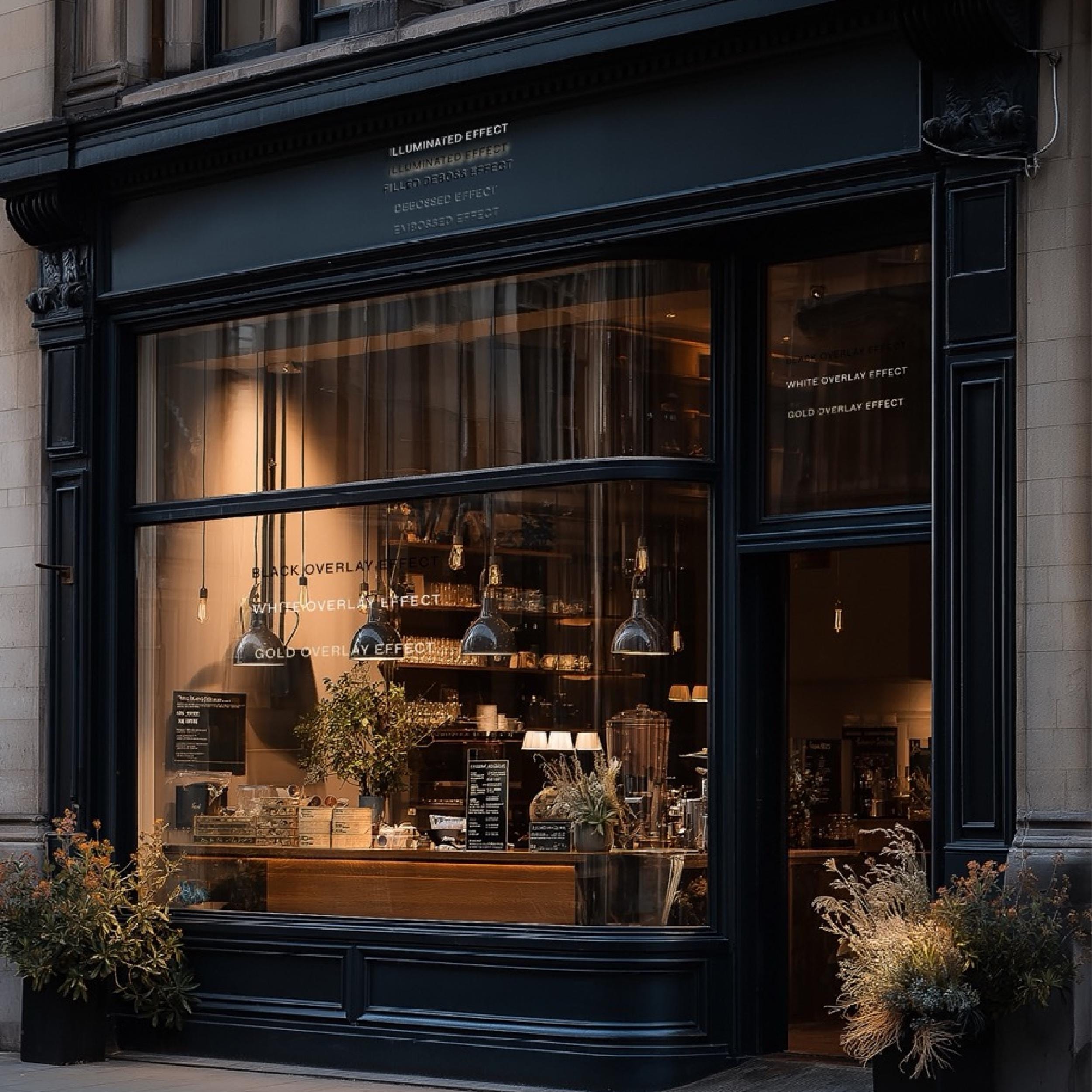 Café Shopfront Mockup, Coffee Shop Branding Mockup, Storefront Mockup ...