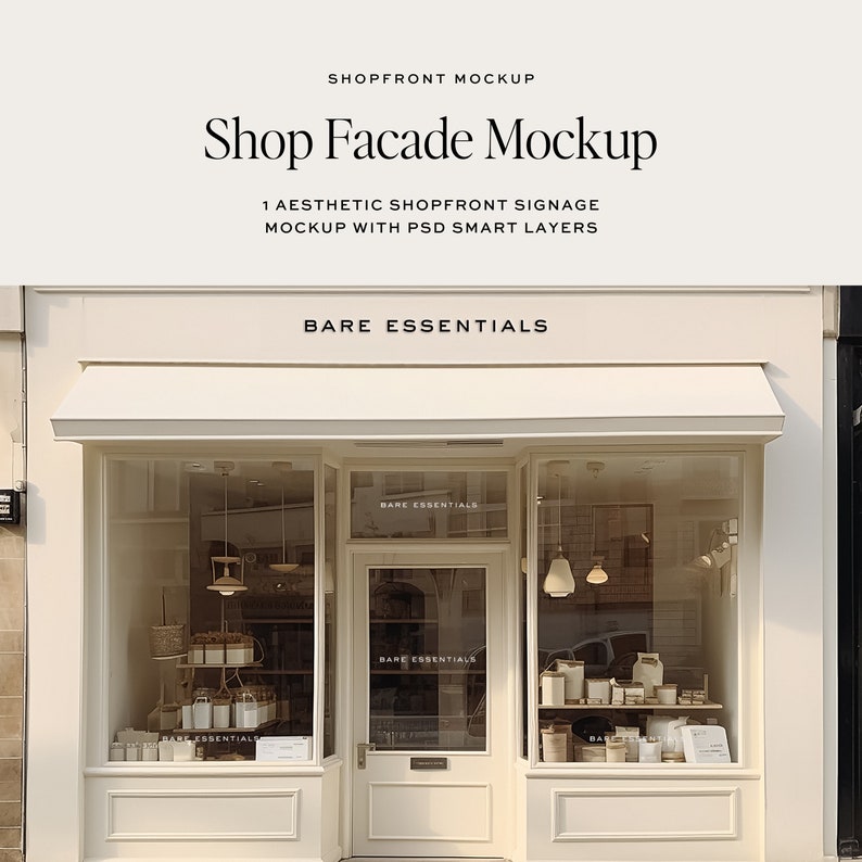 Shop Storefront Mockup, Facade Mockup, Window Display Mockup, Sign ...