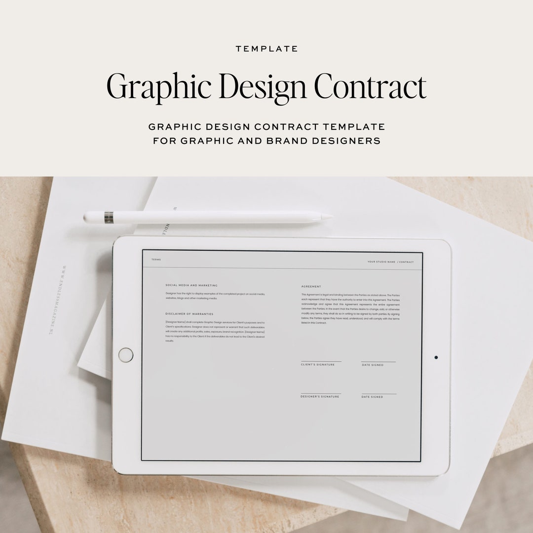Graphic Design Contract Template, Indesign Illustrator Canva Template ...
