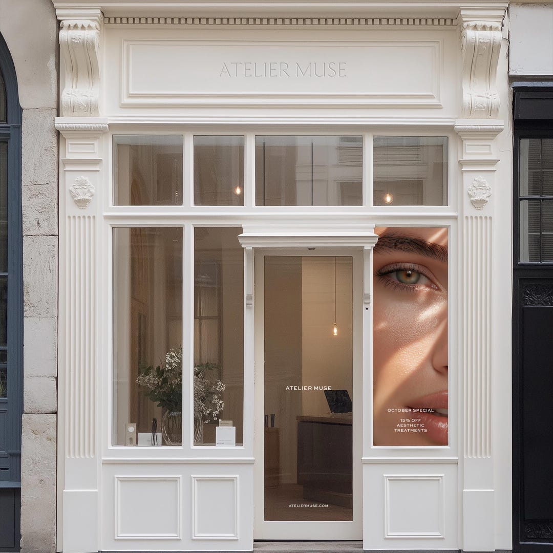 Salon Storefront Mockup, Facade Mockup, Window Display Mockup, Sign ...