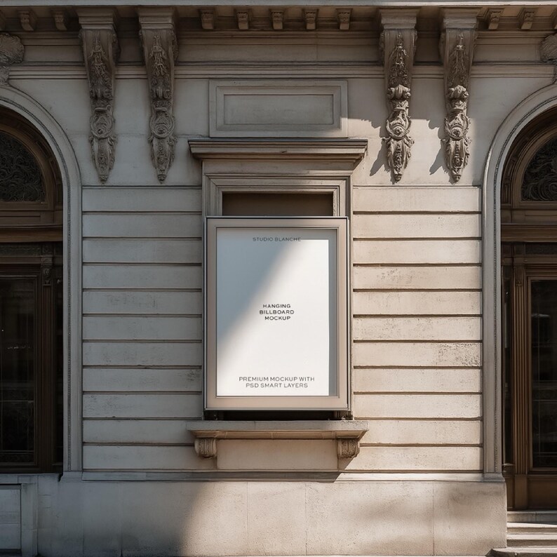 Hanging Billboard Poster Mockup: PSD Template, Advertising Design - Etsy