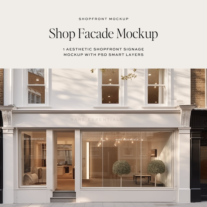 Shop Storefront Mockup, Facade Mockup, Window Display Mockup, Sign ...