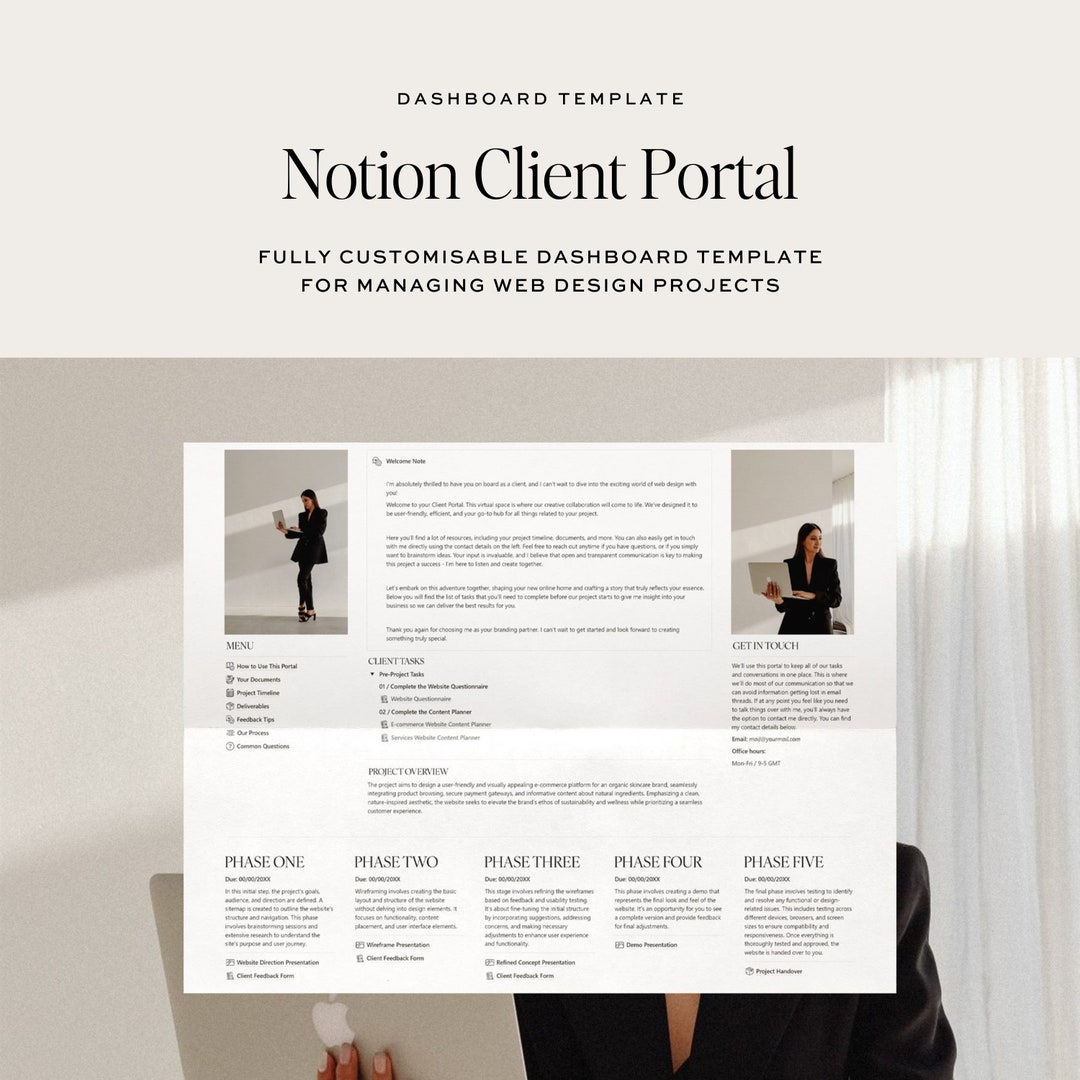 Notion Client Portal Template: Web Design Client Management System - Etsy