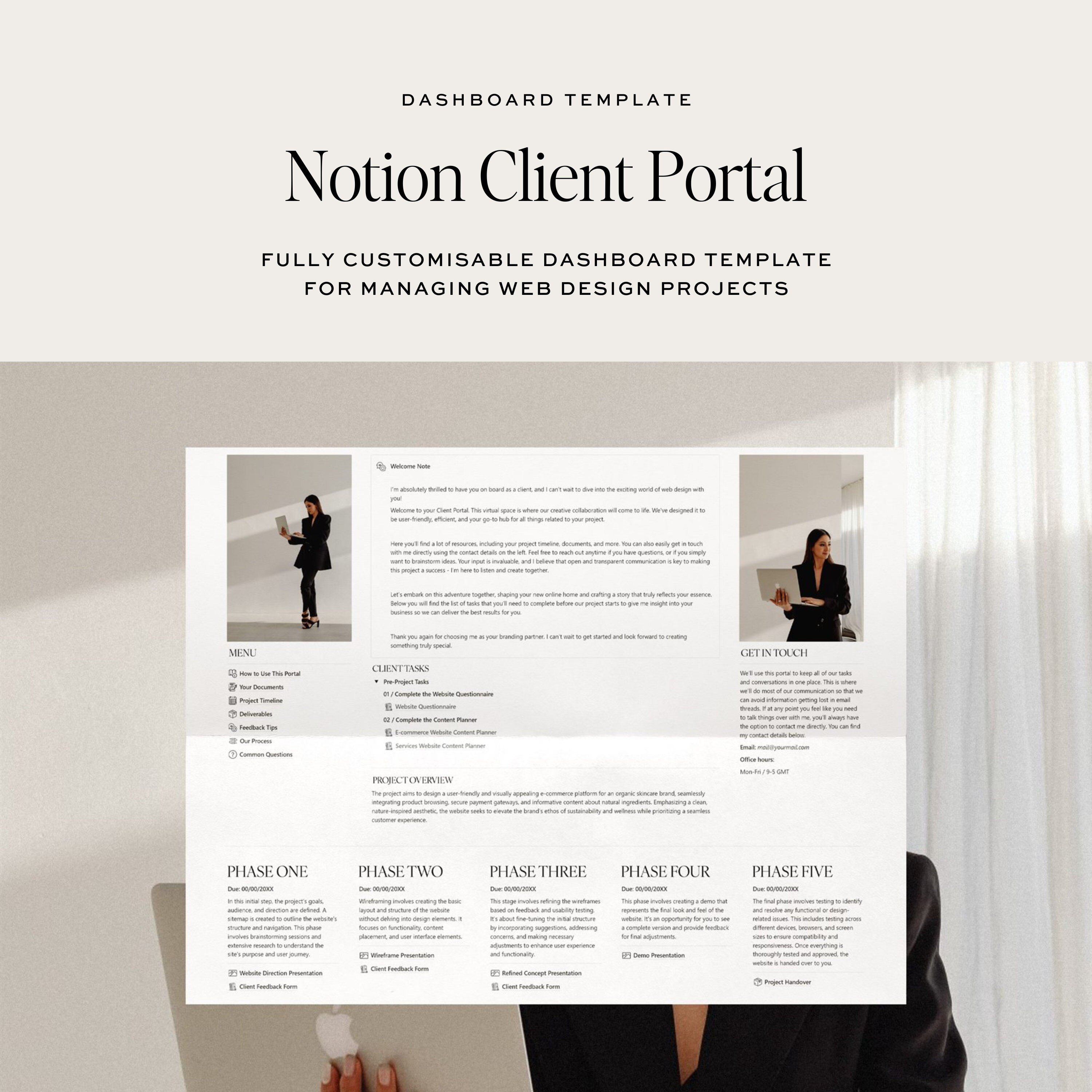 Notion Client Portal Template, Client Management System, Notion Template, Notion Planner ...