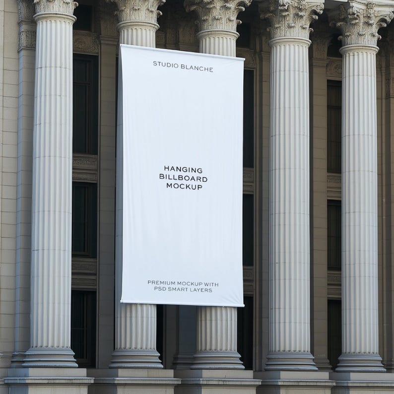 Hanging Billboard Poster Mockup: PSD Template, Advertising Design - Etsy