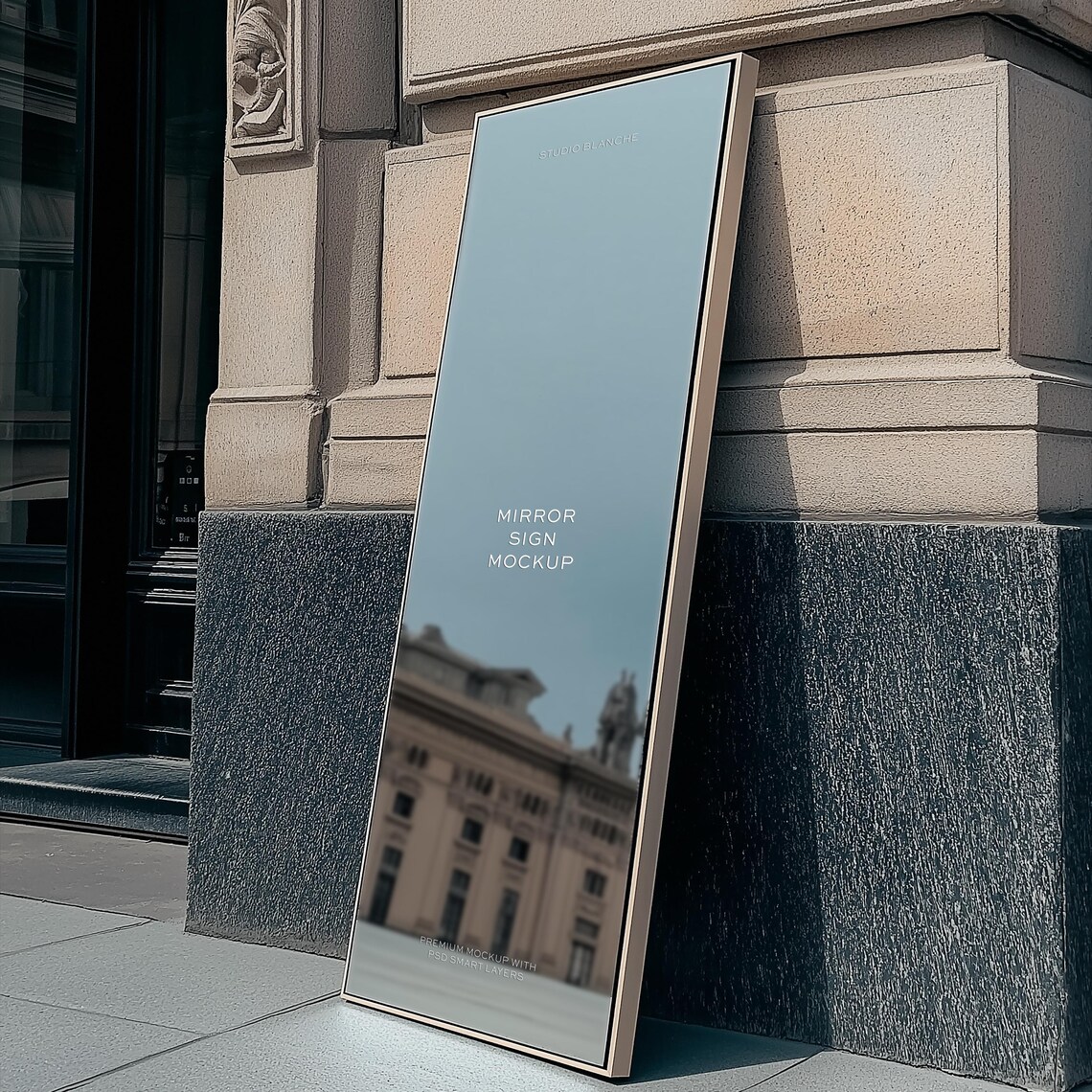 Realistic Mirror Sign Mockup: PSD Template for Advertising Design - Etsy