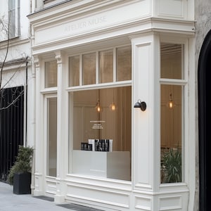 Salon Storefront Mockup, Facade Mockup, Window Display Mockup, Sign Mockup, Signage Mockup, Hair ...