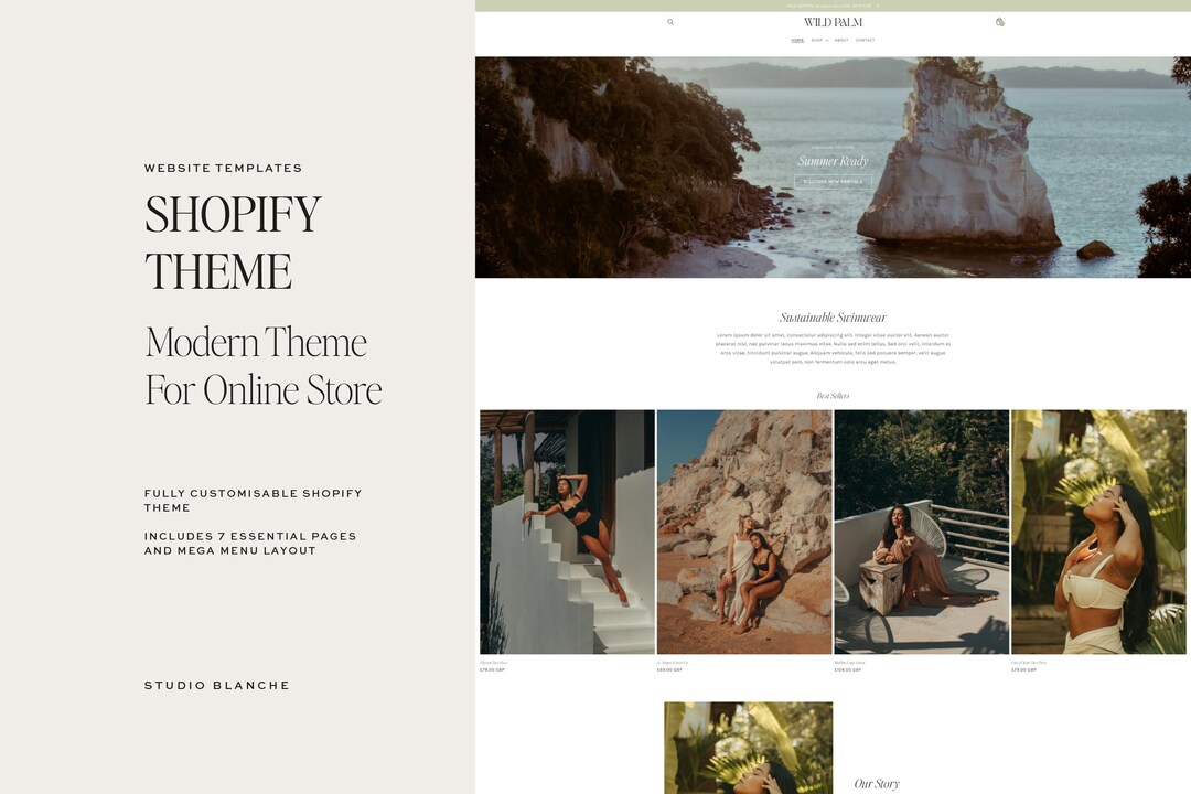 Wild Palm Modern Shopify Theme, Fashion Ecommerce Shopify Template ...
