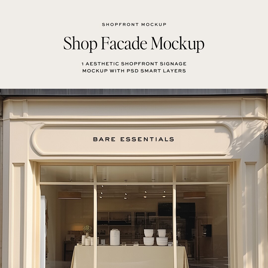 Shop Storefront Mockup, Facade Mockup, Window Display Mockup, Sign ...