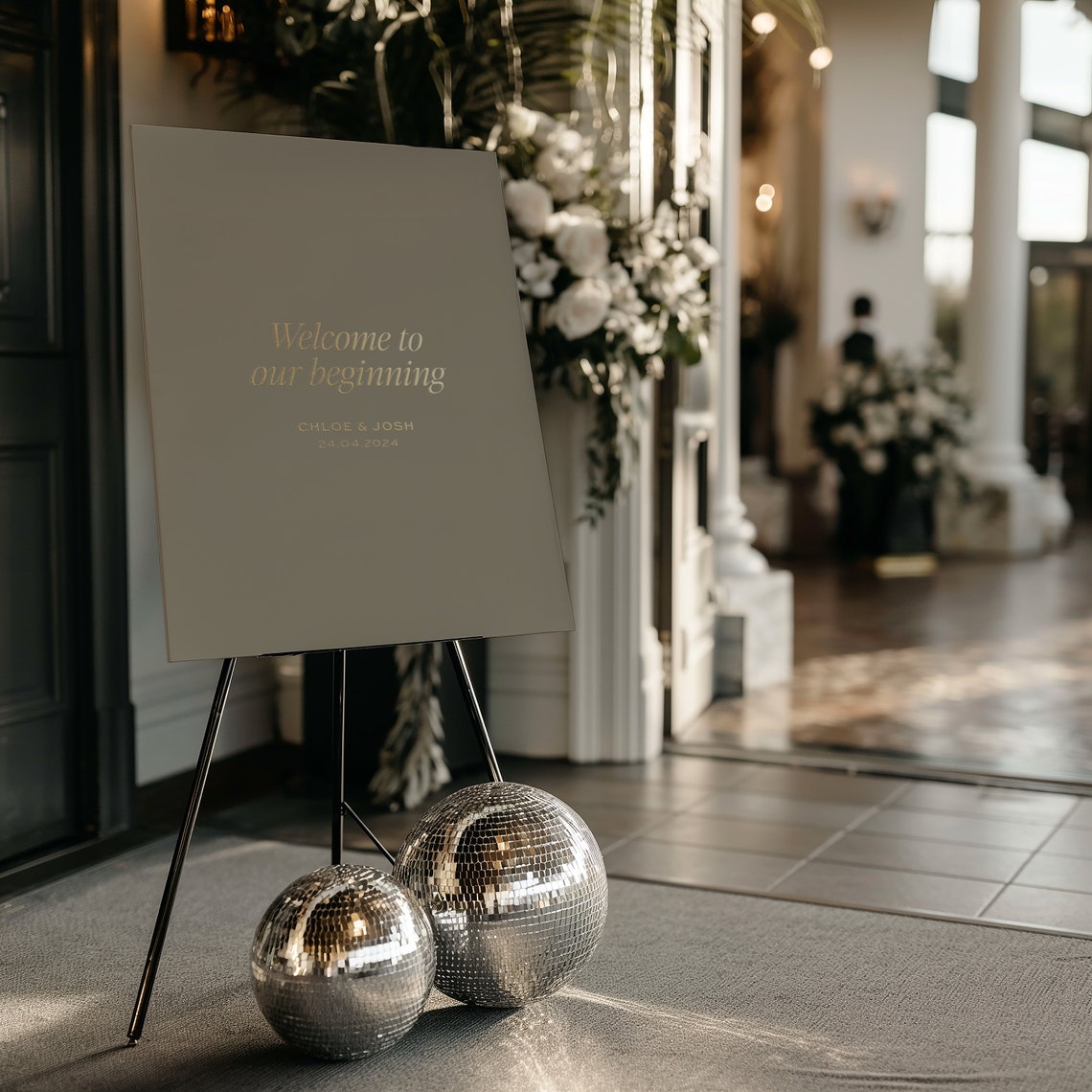 Disco Ball Welcome Sign Mockup, Seating Chart & Welcome Sign Mockup ...