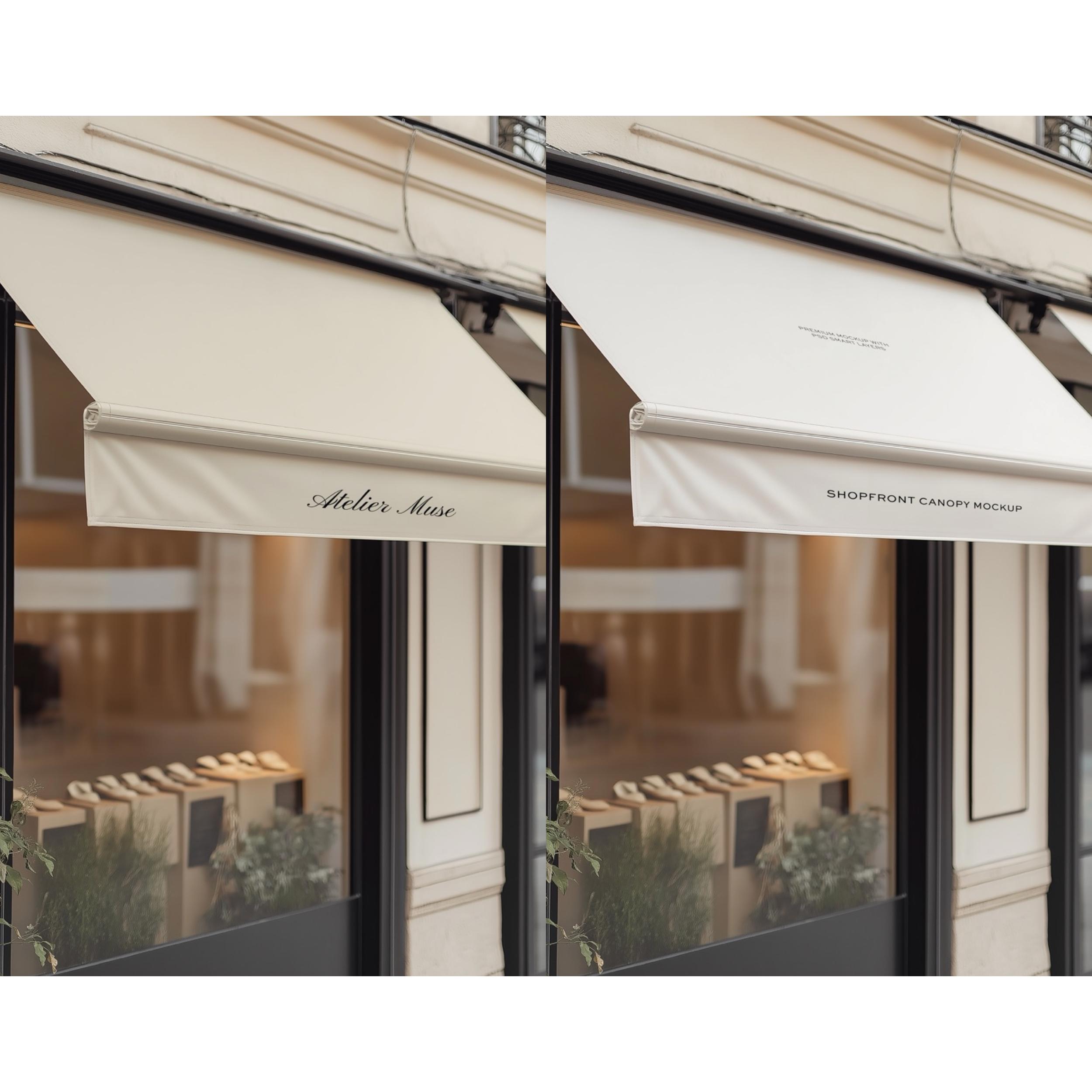 Shopfront Canopy Mockup PSD: Modern Storefront Design - Etsy