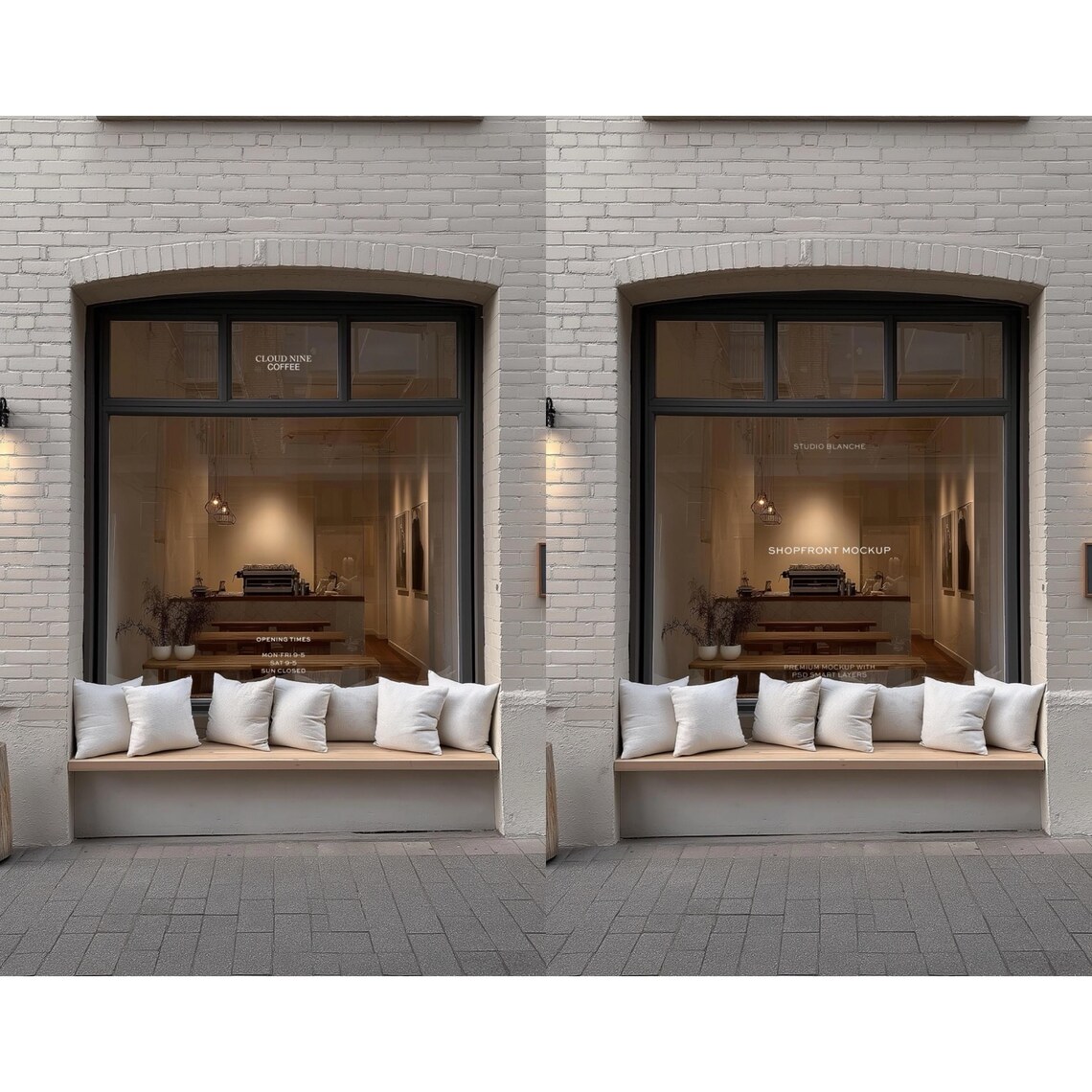 Café Shopfront Mockup, Coffee Shop Branding Mockup, Storefront Mockup ...