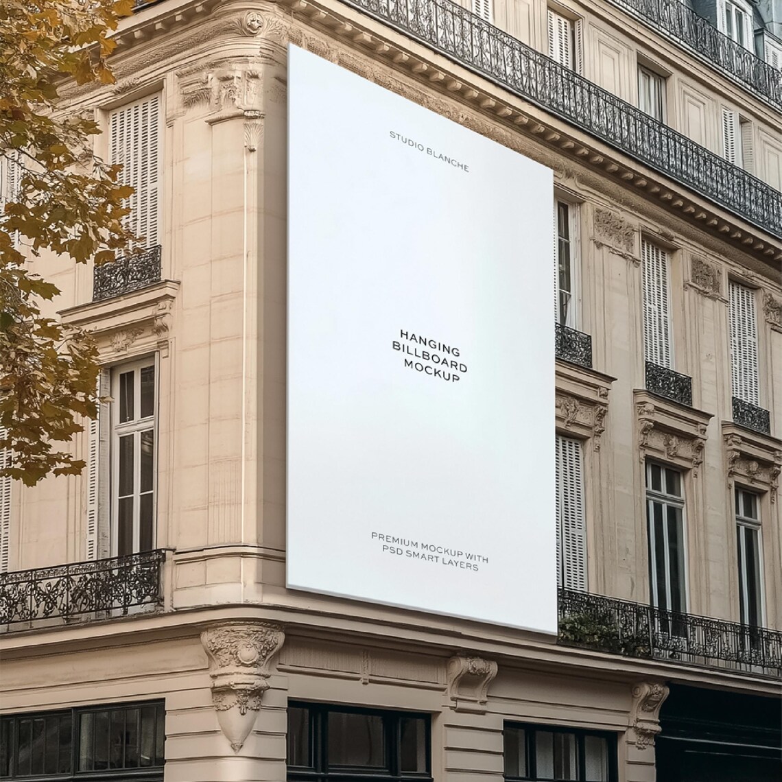 Hanging Billboard Mockup, Outdoor Billboard Branding Mockup ...