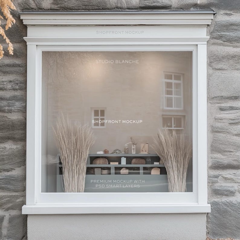 Modern Shopfront Mockup PSD: Customizable Signage & Window Decals - Etsy