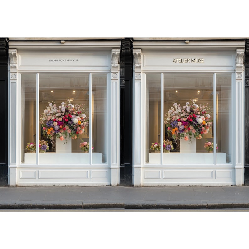 Florist Storefront Mockup, Facade Mockup, Boutique Front Mockup, Sign ...