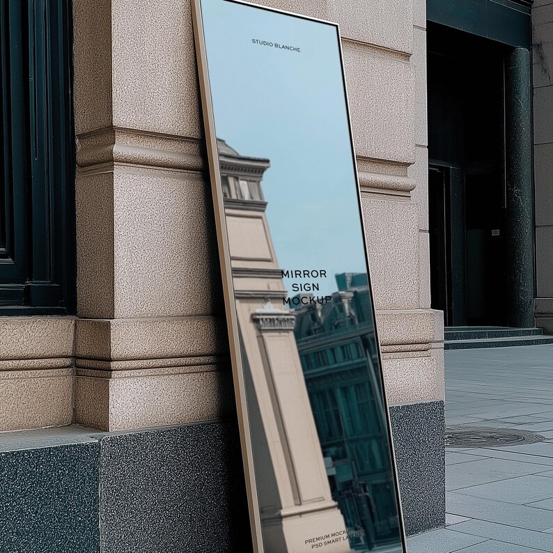Realistic Mirror Sign Mockup: PSD Template for Advertising Design - Etsy