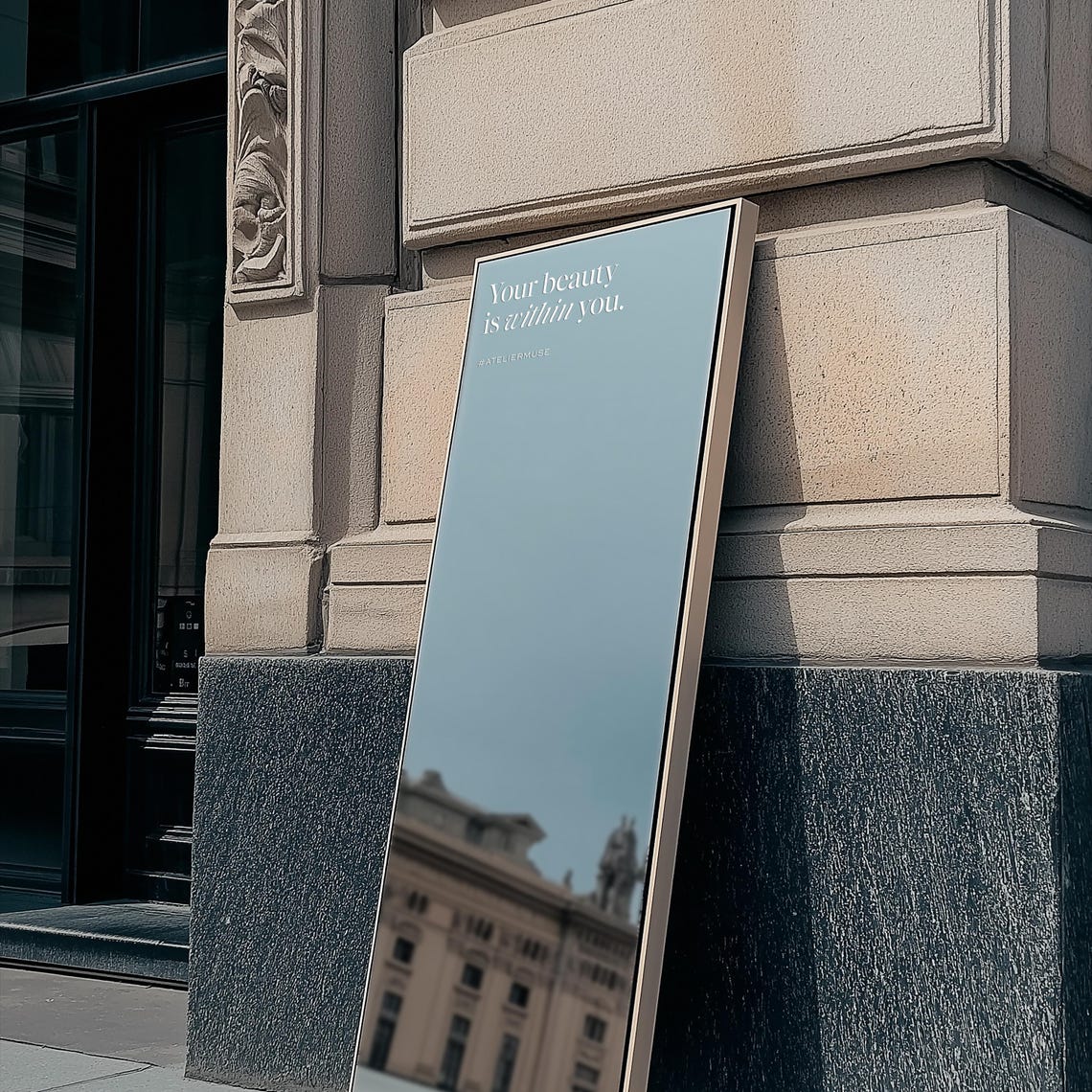 Realistic Mirror Sign Mockup: PSD Template for Advertising Design - Etsy