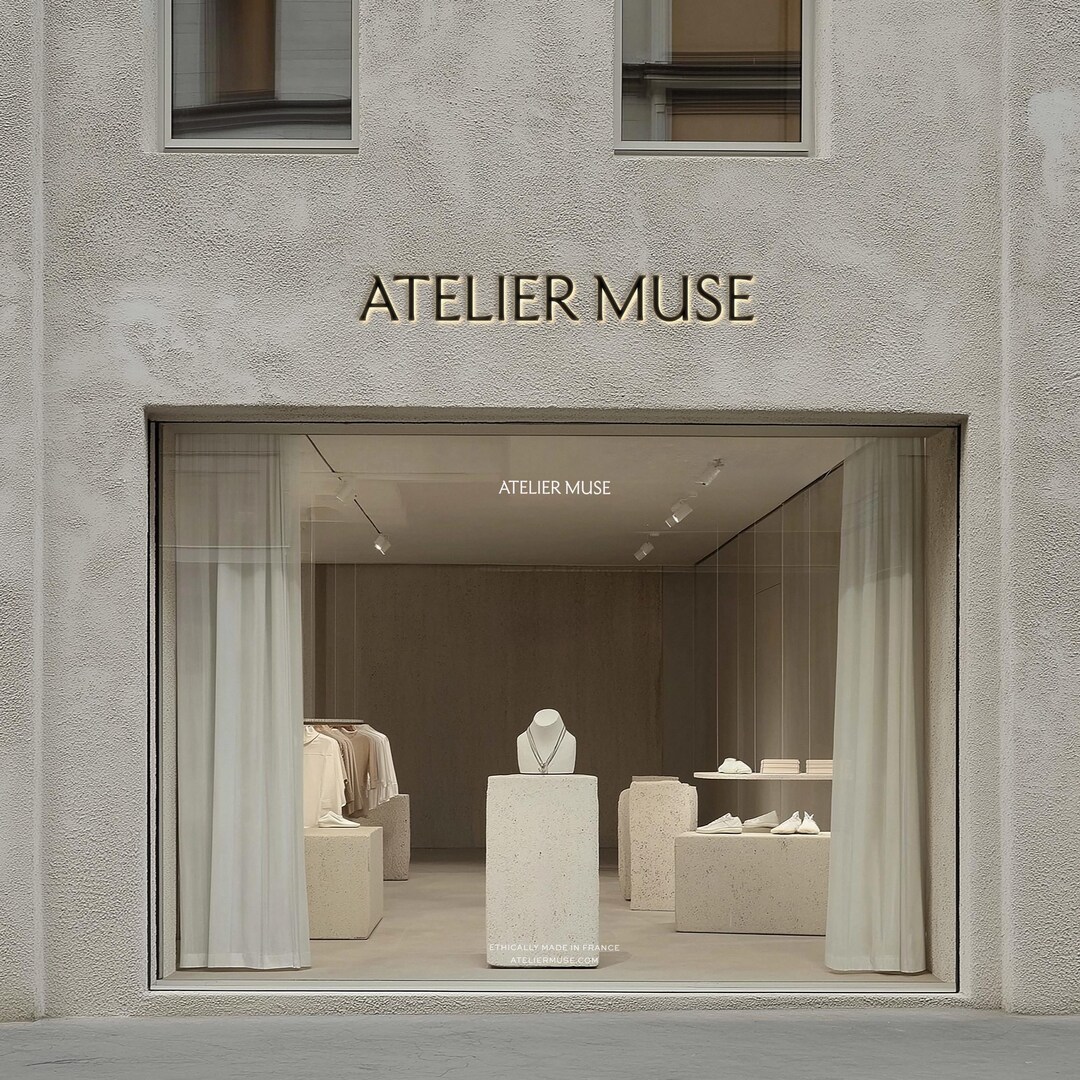 Luxury Boutique Shopfront Mockup: Signage Design PSD - Etsy