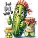 Cute Pickles Clipart, Canning Jar Label, Crazy Pickle Girl, Digital ...