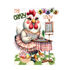 Crazy Bingo Lady PNG: Funny Bingo Clipart (digital Download) - Etsy