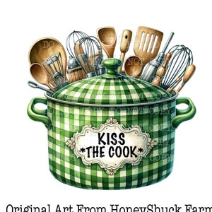Kiss the Cook, Cooking Png, Cooking Clipart, Digital Download, Kitchen ...