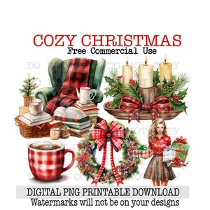 Cozy Christmas Bundle Png, Christmas Clipart, Digital Download, Coffee ...