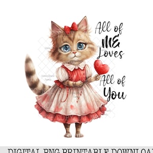 Valentines Day Png, Valentine Cat, Digital Download, Valentine Clipart ...