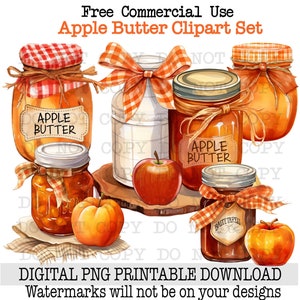 Apple Butter Clipart, Digital Download, Apple Butter Labels, Printable ...
