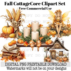 Fall Bundle Clipart, Digital Download, Fall Watercolor Clipart ...